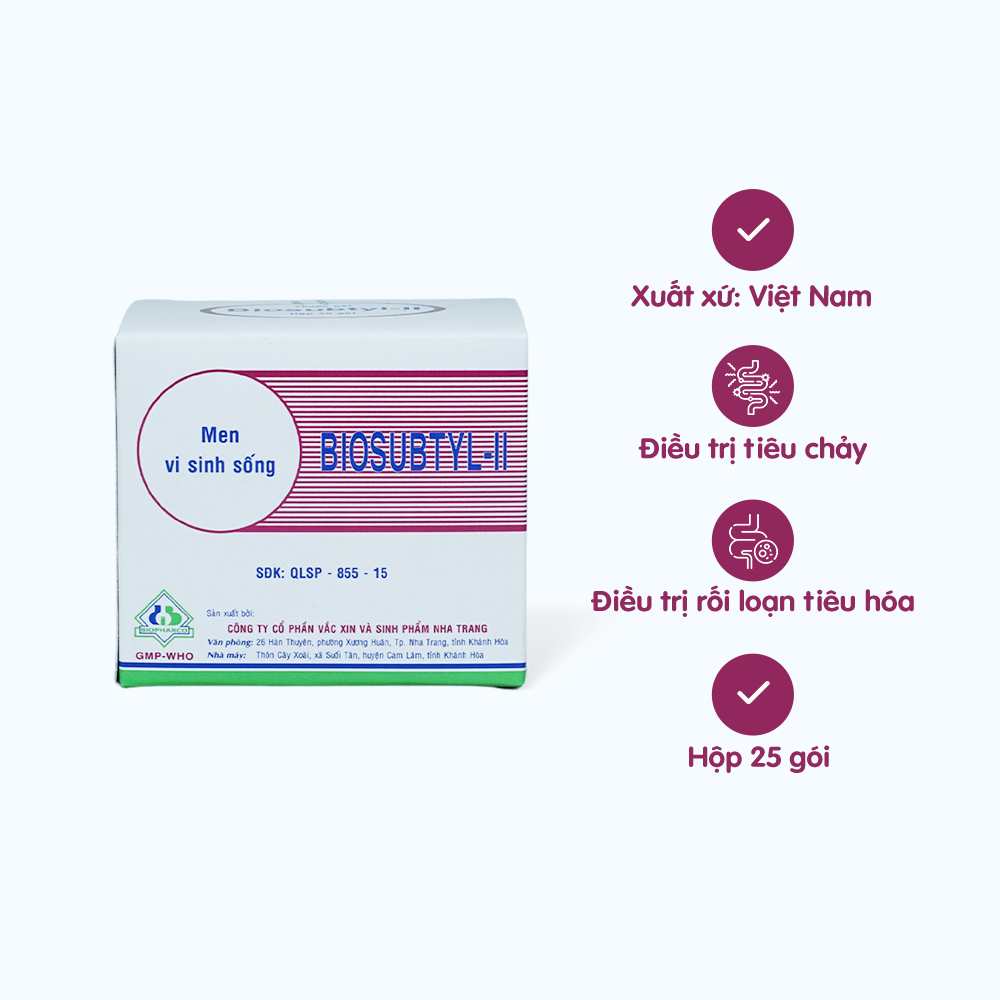 Thuốc bột Biosubtyl - II điều trị tiêu chảy, viêm ruột và rối loạn tiêu ...