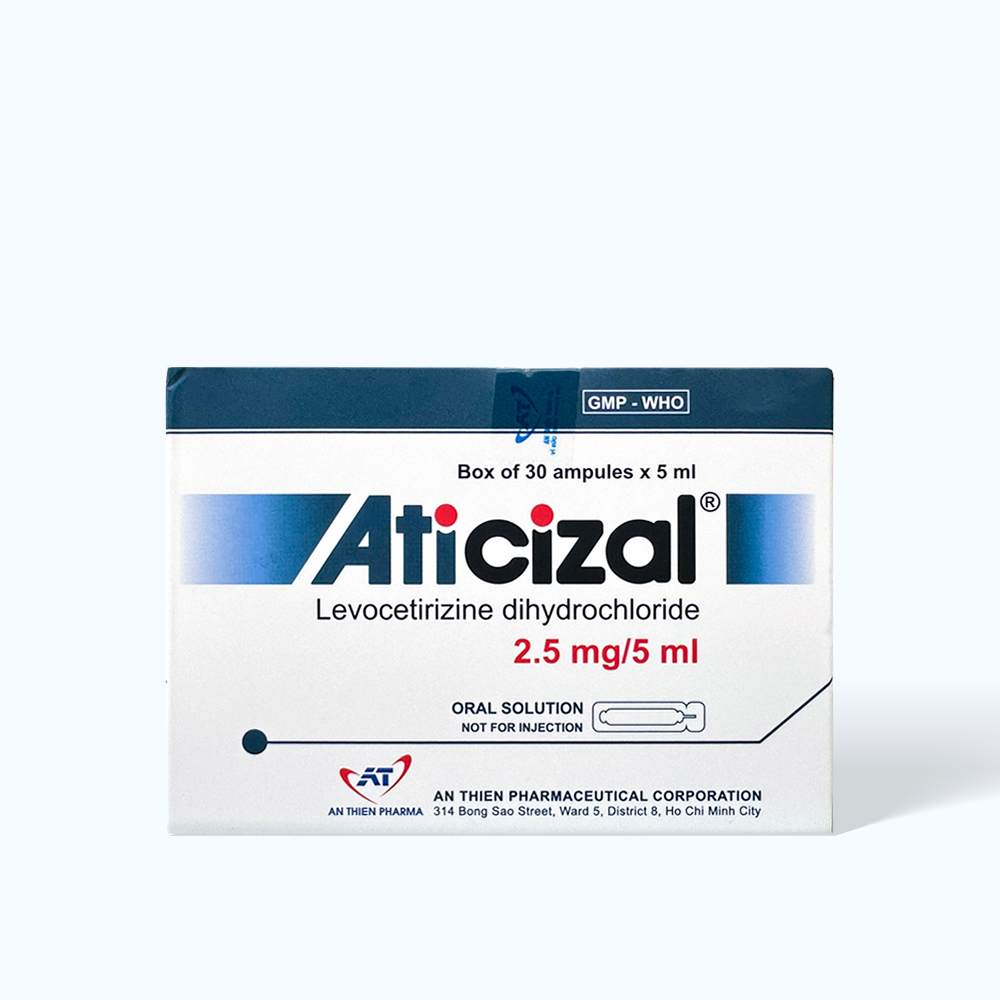 Dung dịch uống Aticizal 2.5mg điều trị triệu chứng viêm mũi dị ứng, mày ...