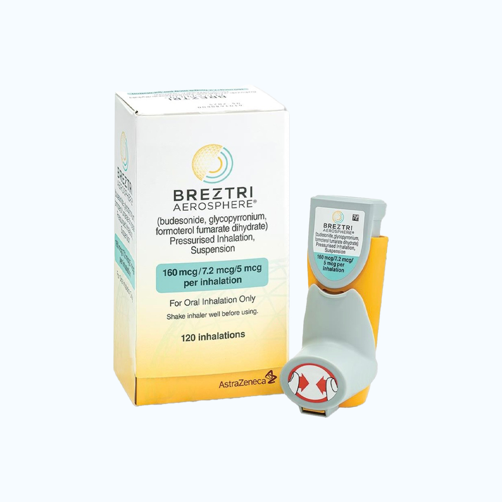 Thuốc hít Breztri 160/7.2/5mcg Astrazeneca giảm co thắt phế quản cấp ...