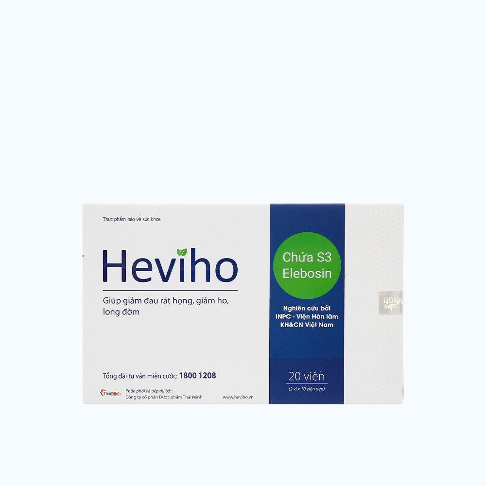 Thực phẩm bảo vệ sức khỏe Heviho giúp giảm ho, long đờm (2 Vỉ x 10 Viên)