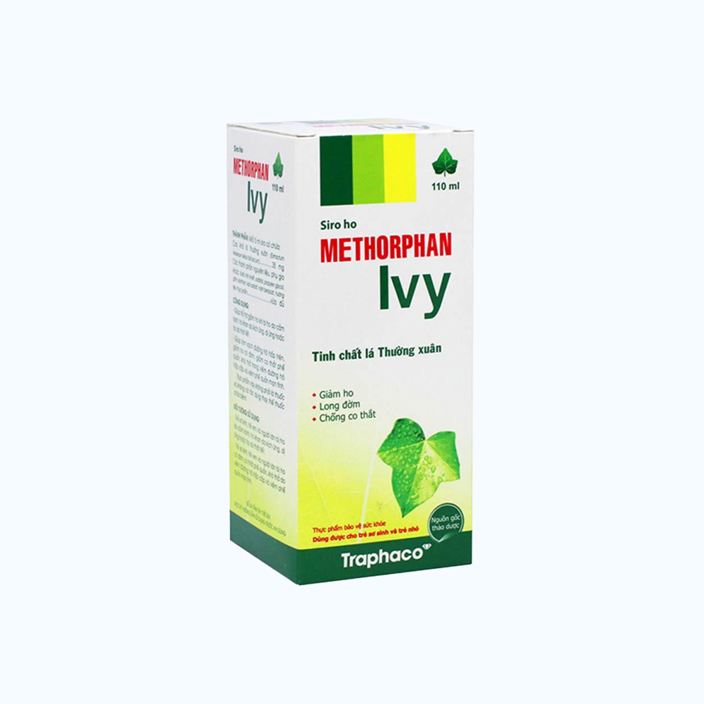 Siro ho TRAPHACO Methorphan IVy hỗ trợ giảm ho, long đờm (Chai 110ml)