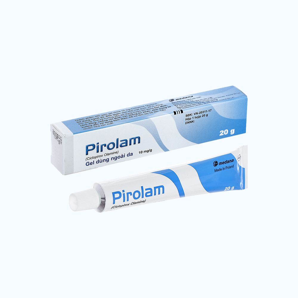 Gel dùng ngoài Pirolam 10mg/g điều trị nấm ngoài da tại chỗ (tuýp 20g)