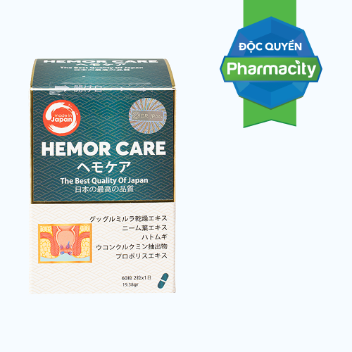 Thực phẩm bảo vệ sức khỏe Hemor Care (Hộp 60 viên)