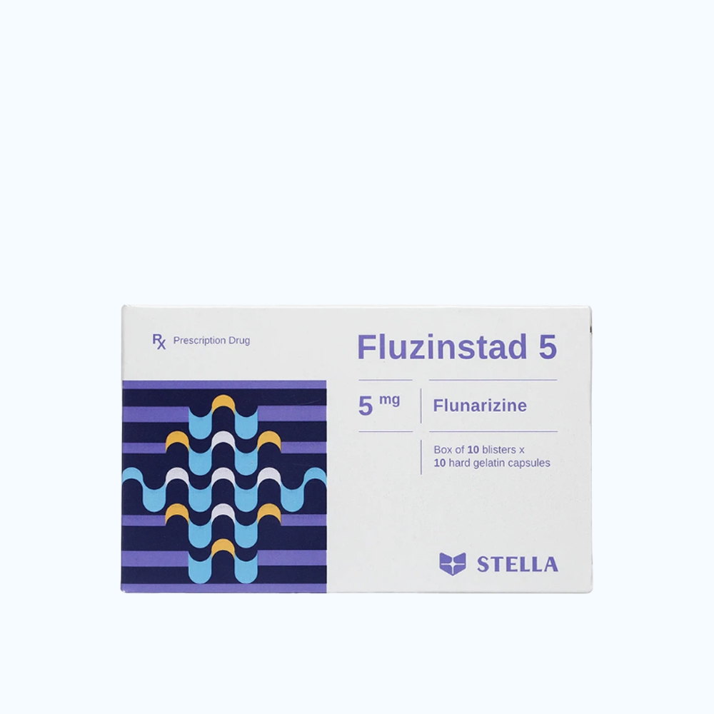 Viên nang Fluzinstad 5mg điều trị phòng ngừa cơn đau nữa đầu (10 vỉ x ...