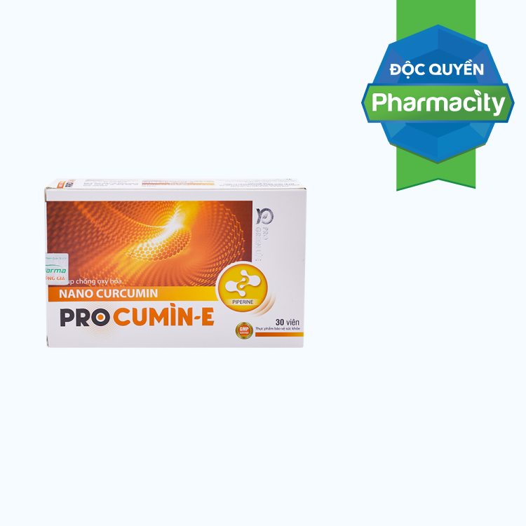 Viên nghệ Procumin-E (Hộp 3 vỉ x 10 viên) hỗ trợ dạ dày, bảo vệ niêm mạc