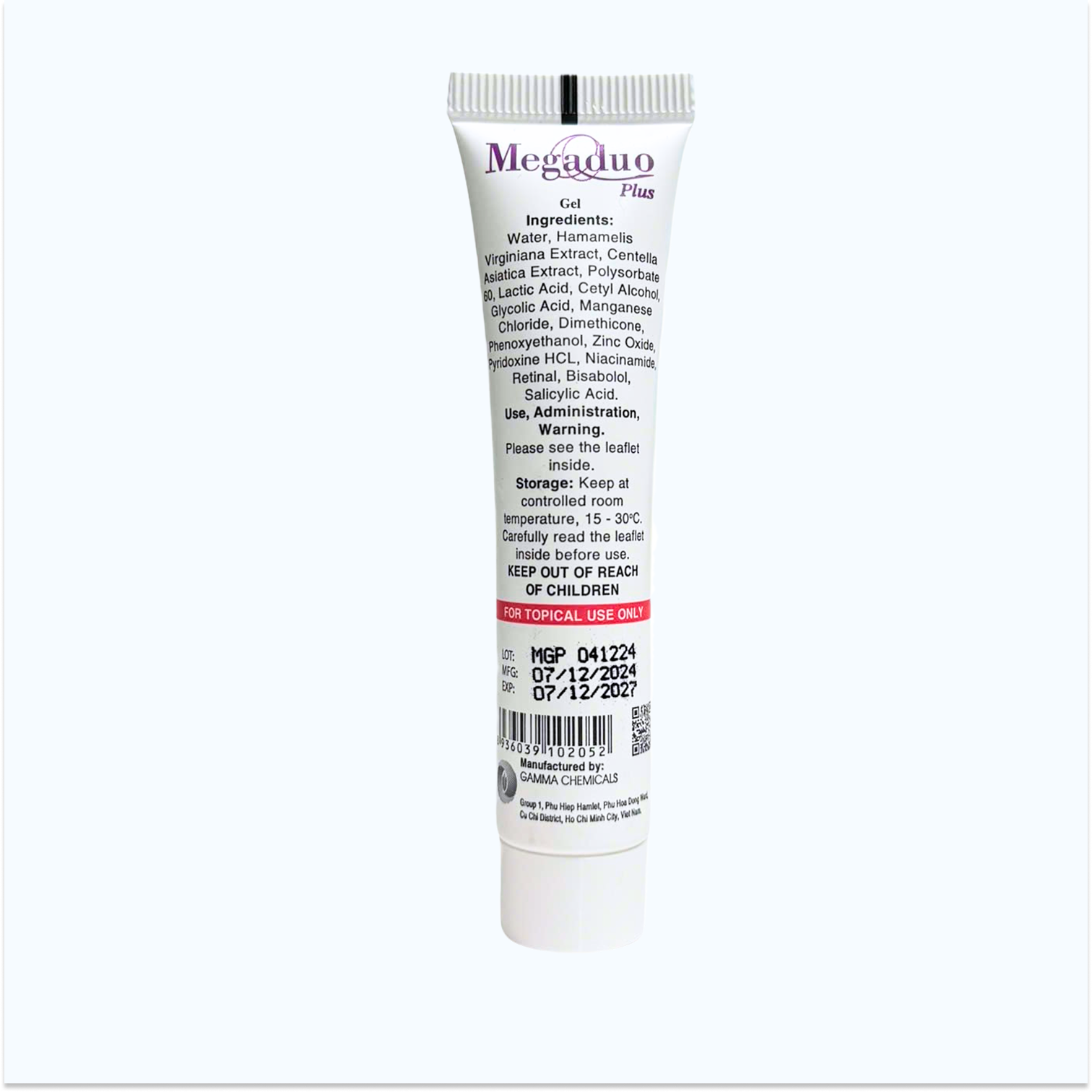Gel Megaduo Plus ngừa mụn, giảm thâm, dưỡng da (Tuýp 15g)