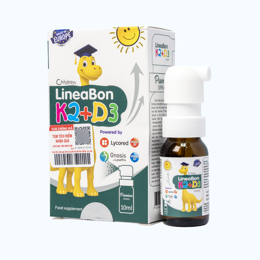 Chai xịt Lineabon D3 + K2 Spray hỗ trợ hệ xương và răng chắc khỏe cho ...