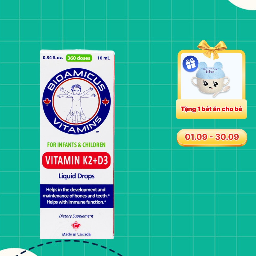 Dung dịch Bioamicus For Infants And Children Vitamin K2 And D3 hỗ trợ ...