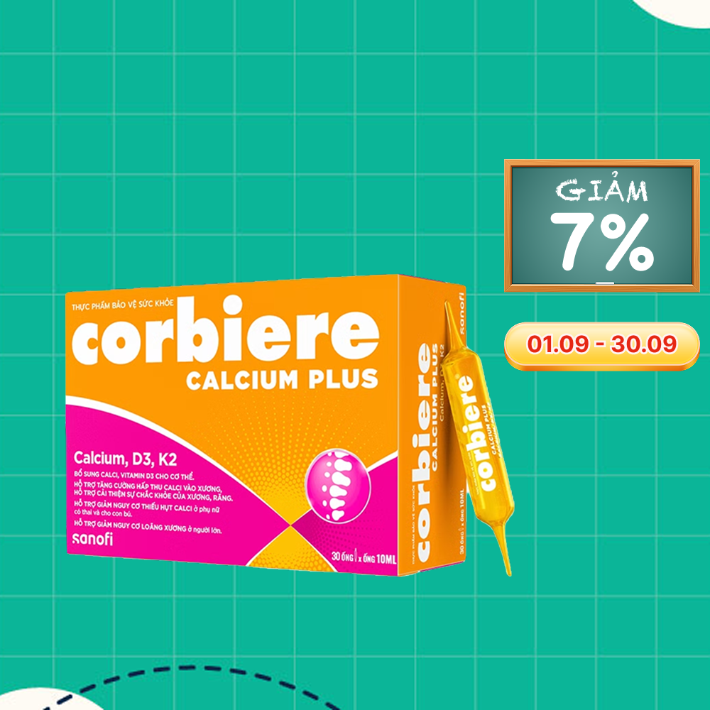 Corbiere Calcium Plus Sanofi 10 ML hỗ trợ tăng cường hấp thu canxi, cho ...